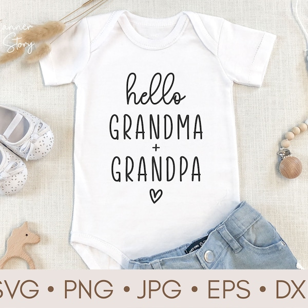 Hi Grandma and Grandpa Svg - Etsy