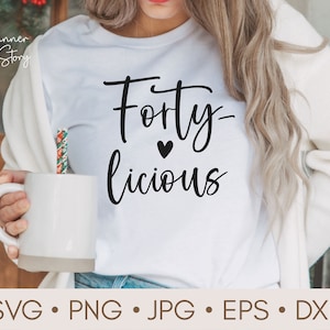 Forty-licious Svg, 40th Birthday Svg, Birthday Quote Svg, Forty ...