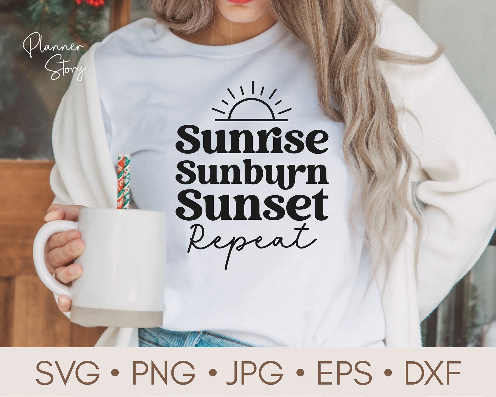 Sunrise Sunburn Sunset Repeat Svg Summer Quotes Svg Summer - Etsy