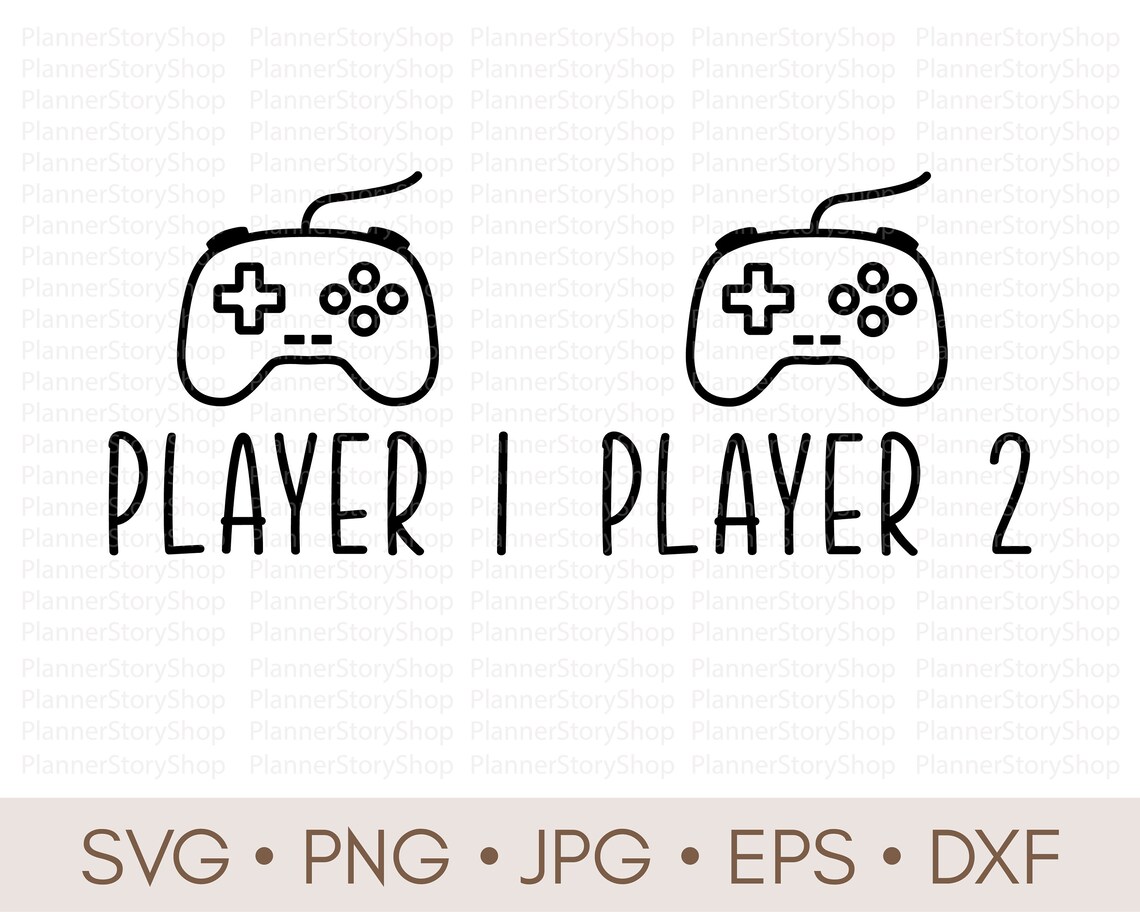 Player 1 Player 2 Svg Baby Matching Onesies Svg Funny Twin - Etsy