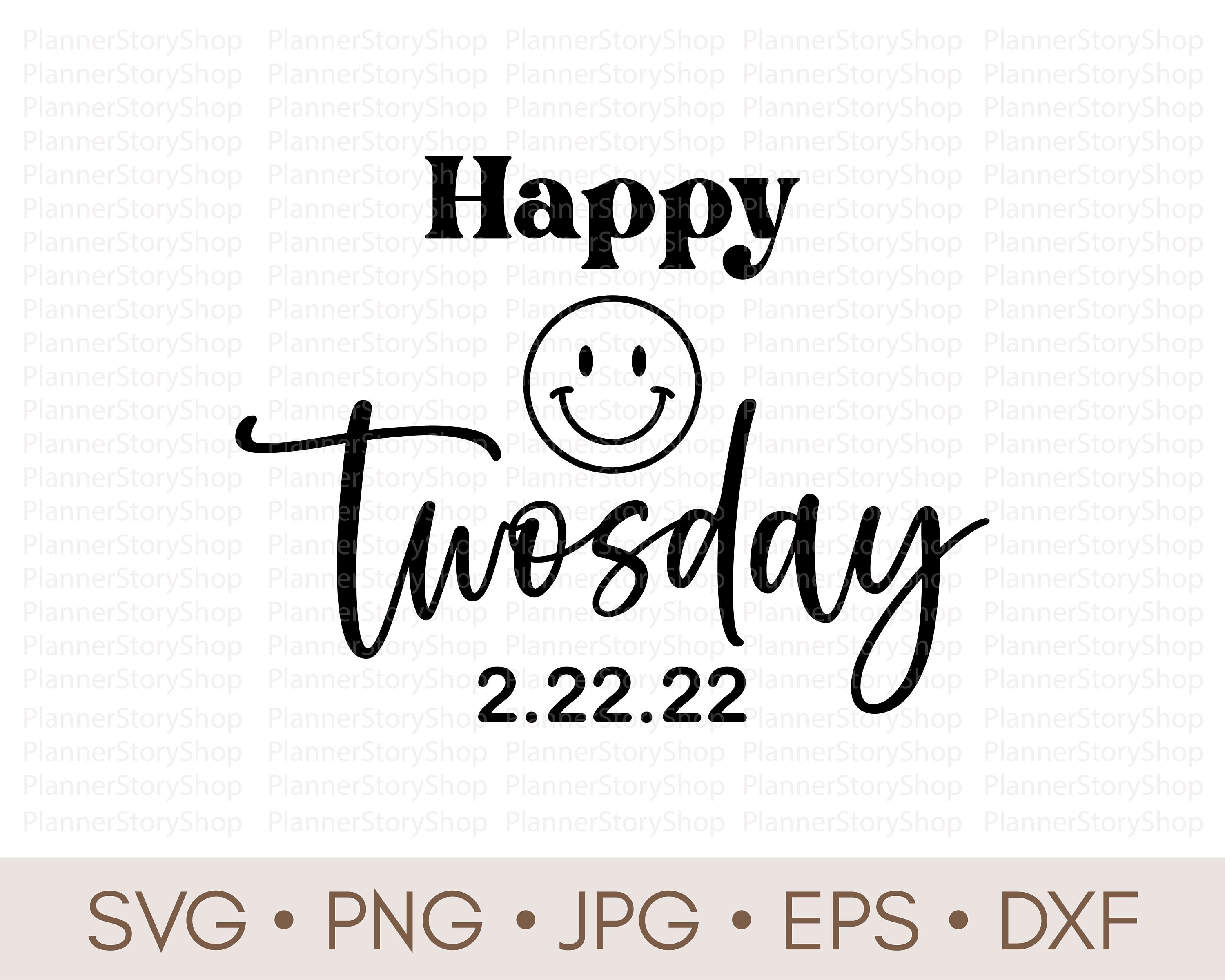 Happy Twosday Smiley Face Svg Png Happy Twosday Svg 2-22-22 | Etsy