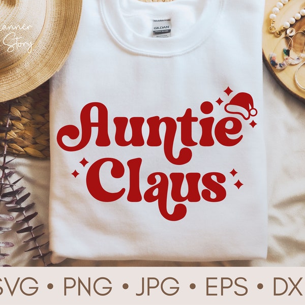 Auntie Claus Svg - Etsy