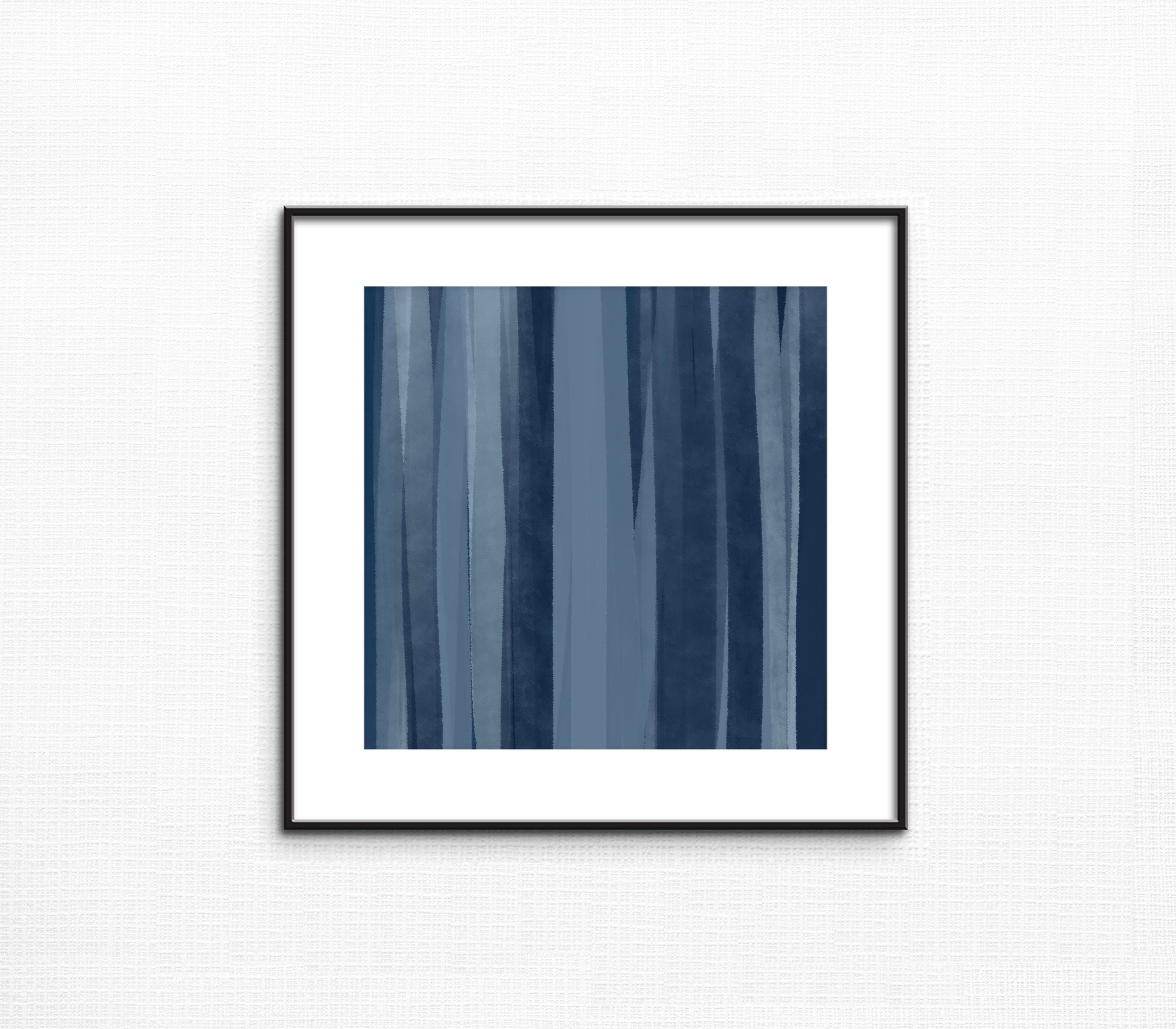 Blue Art Set, Living Room Poster Set, Blue Set of 4, 4 Poster Set ...