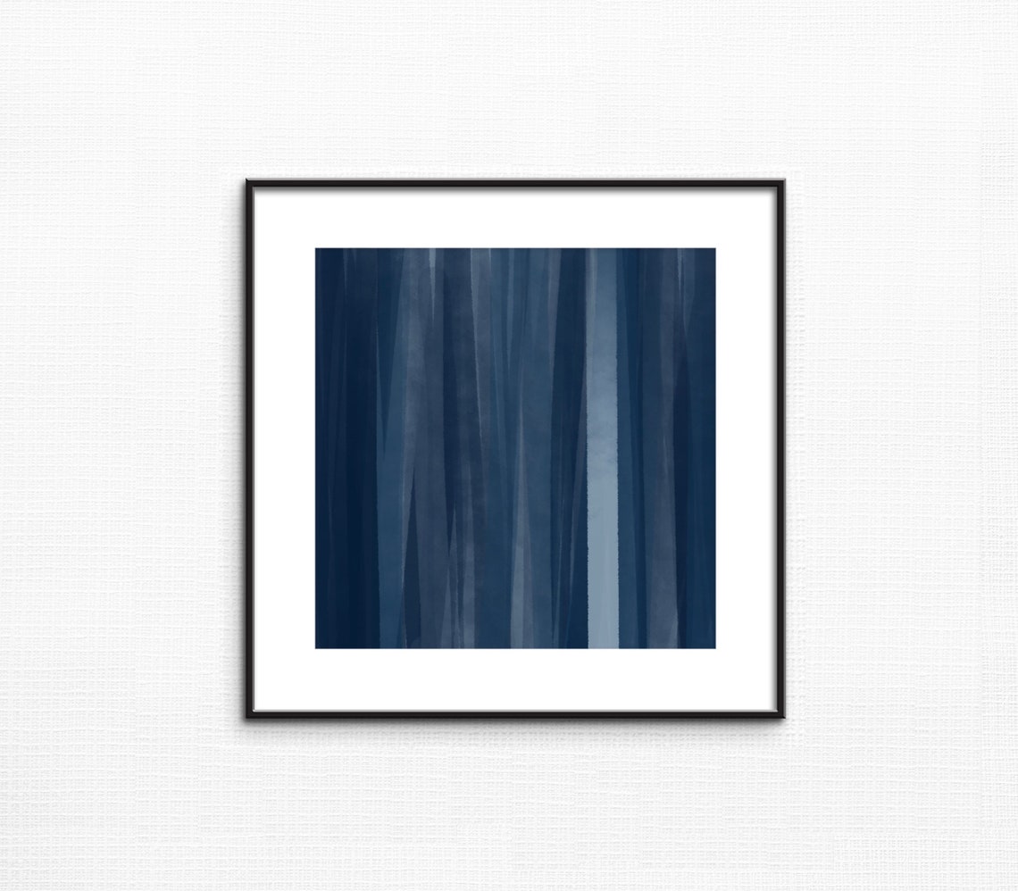 Blue Art Set, Living Room Poster Set, Blue Set of 4, 4 Poster Set ...