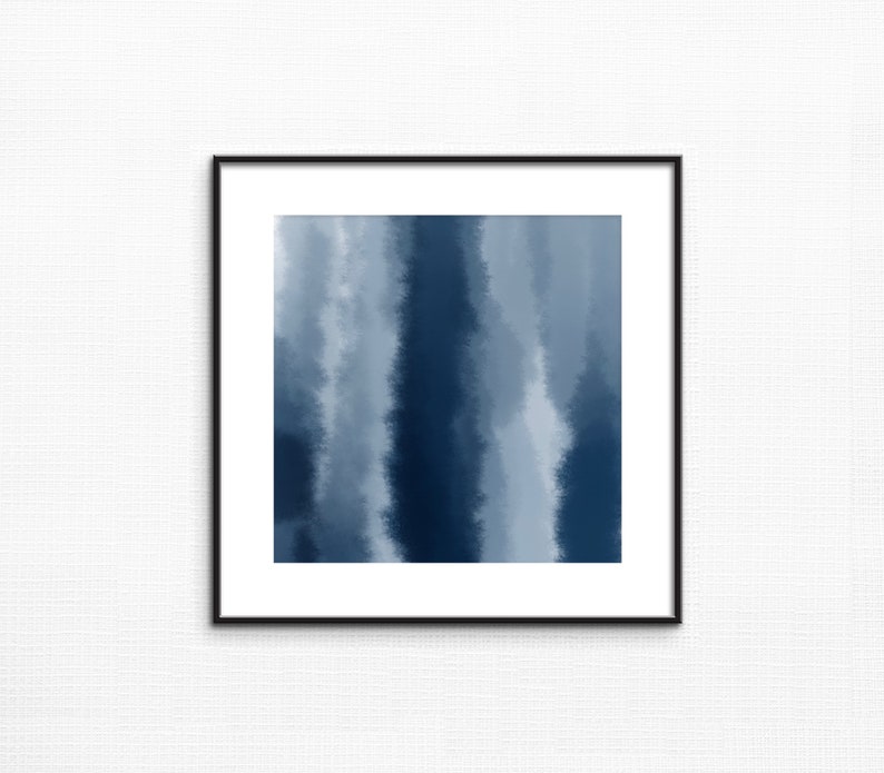 Set of 4 Prints, Blue Abstract PRINTABLE Wall Art, Set of Square Prints ...