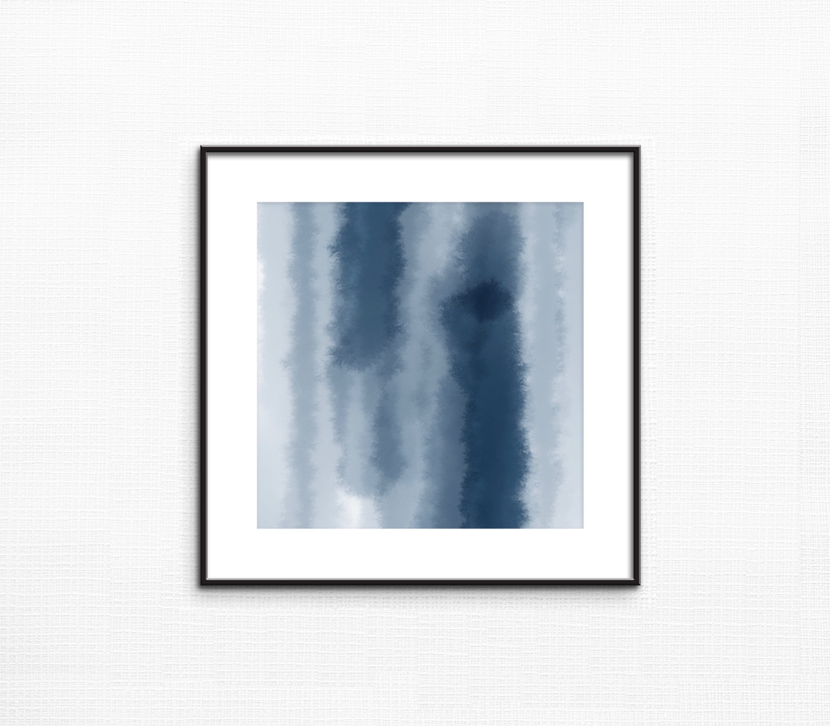 Set of 4 Prints, Blue Abstract PRINTABLE Wall Art, Set of Square Prints ...