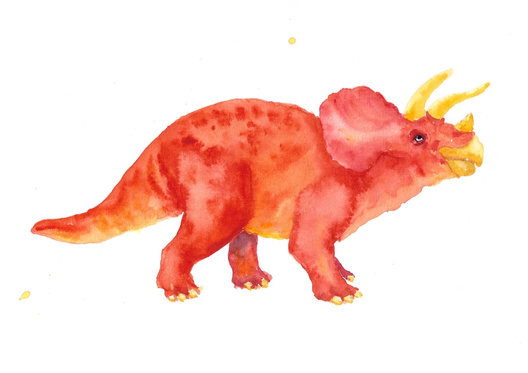 Art Print Triceratops / Watercolor Art Print / Dinosaur Poster - Etsy
