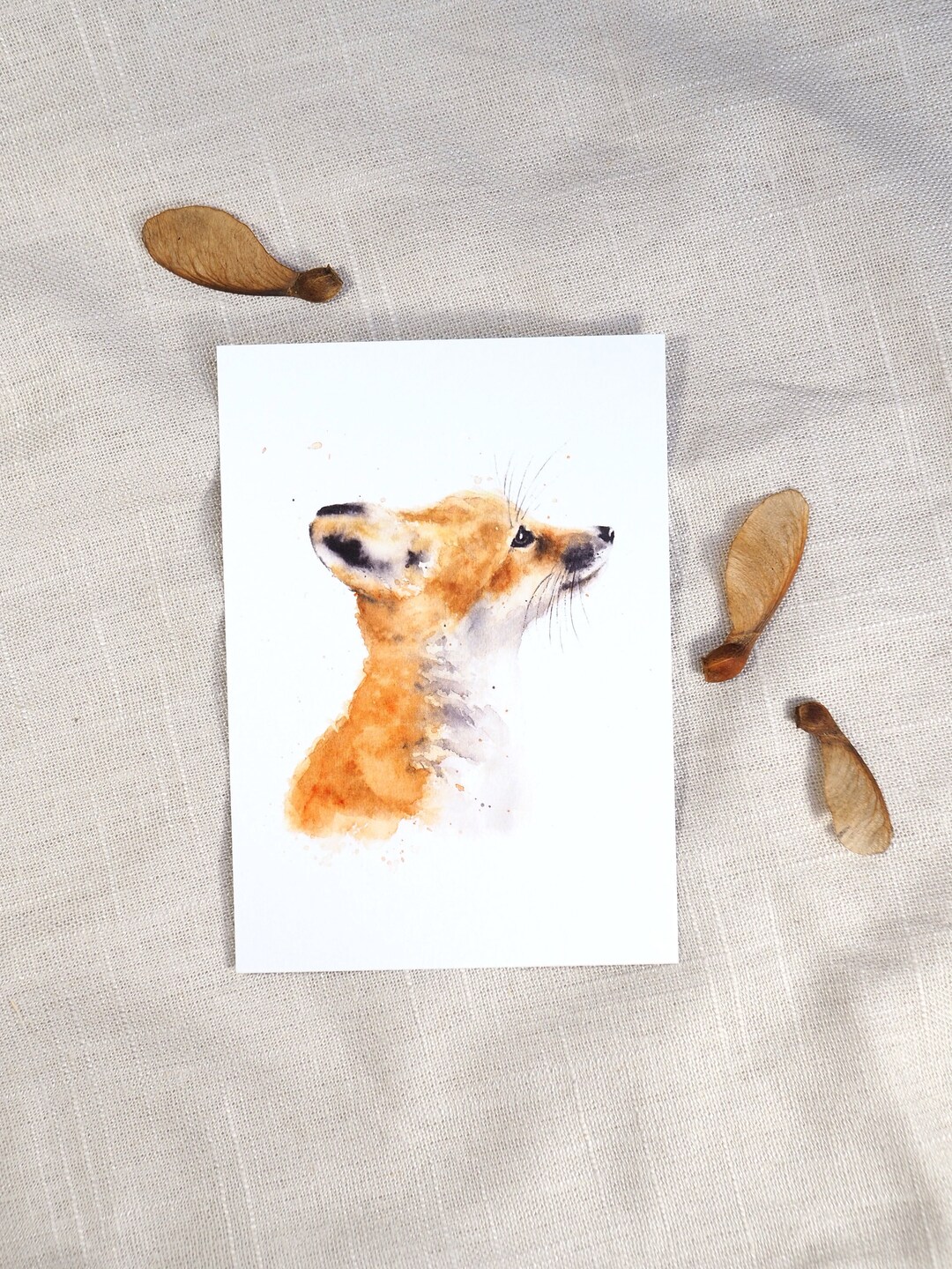 Postcard Fox / Watercolor Postcard / Animal Card - Etsy