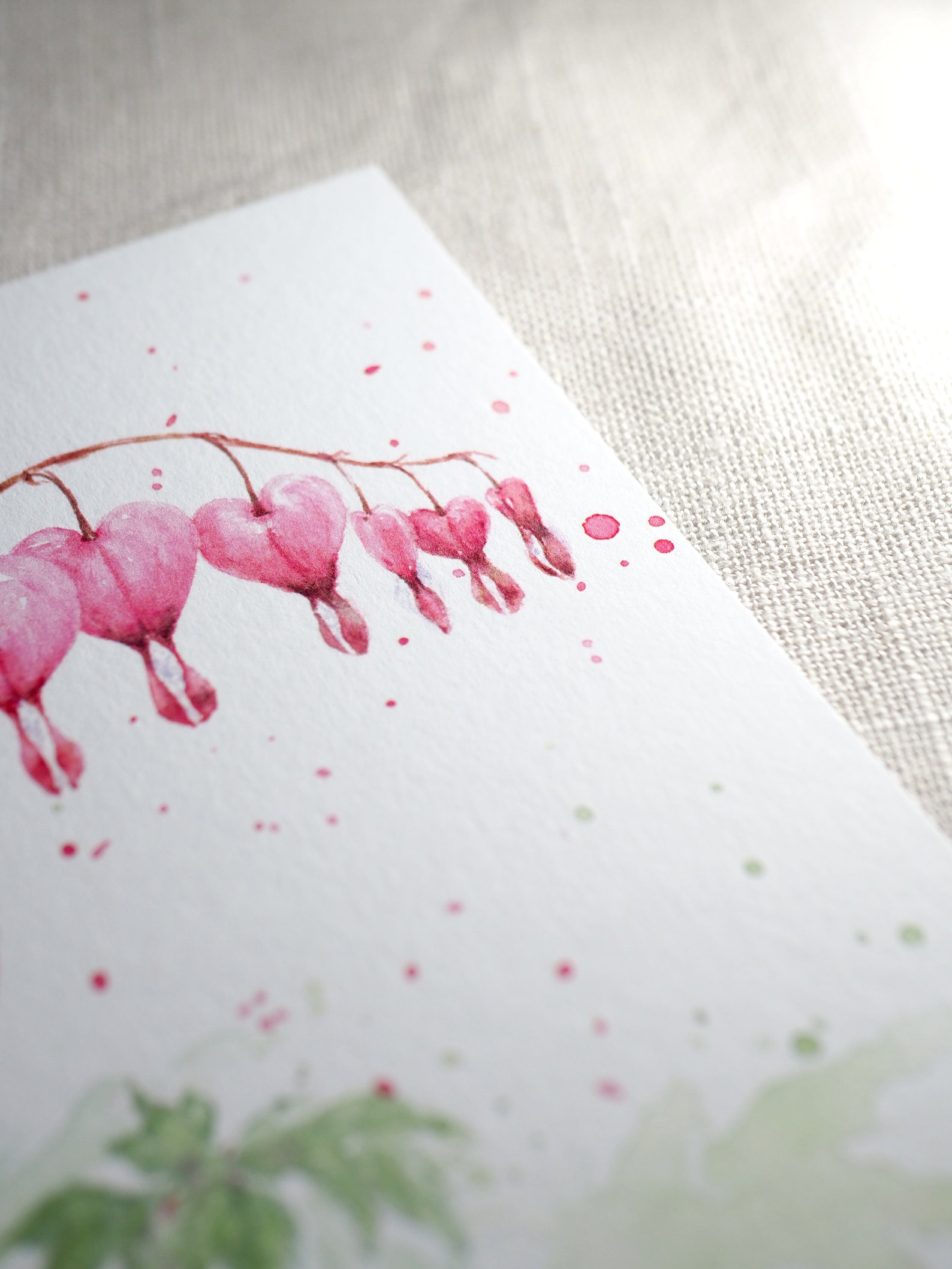 Postcard Bleeding Heart / Flower Card / Watercolor Card - Etsy
