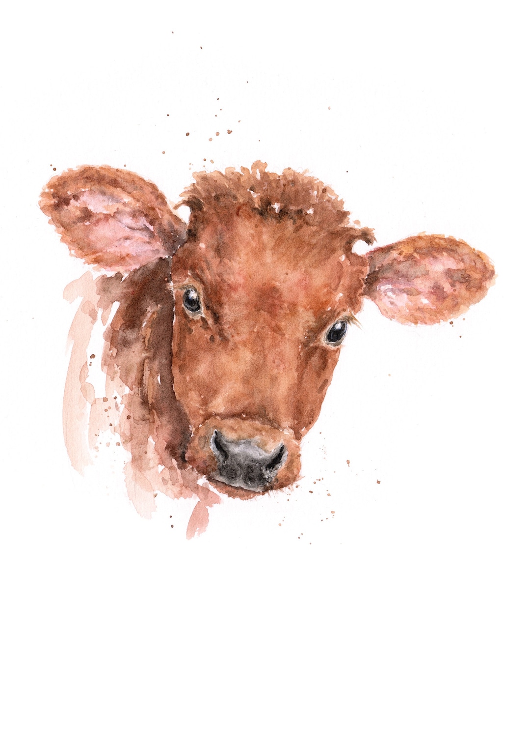 Art Print Calf / Watercolor Art Print - Etsy