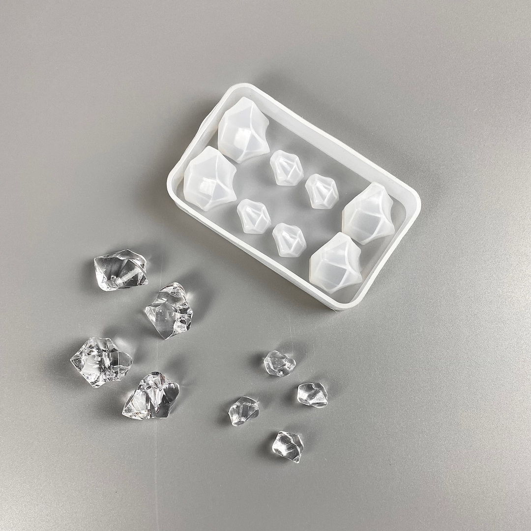 8pc Nugget Making Mould, Crystal Shapes, Ice Rock Mould, Gem Mould ...