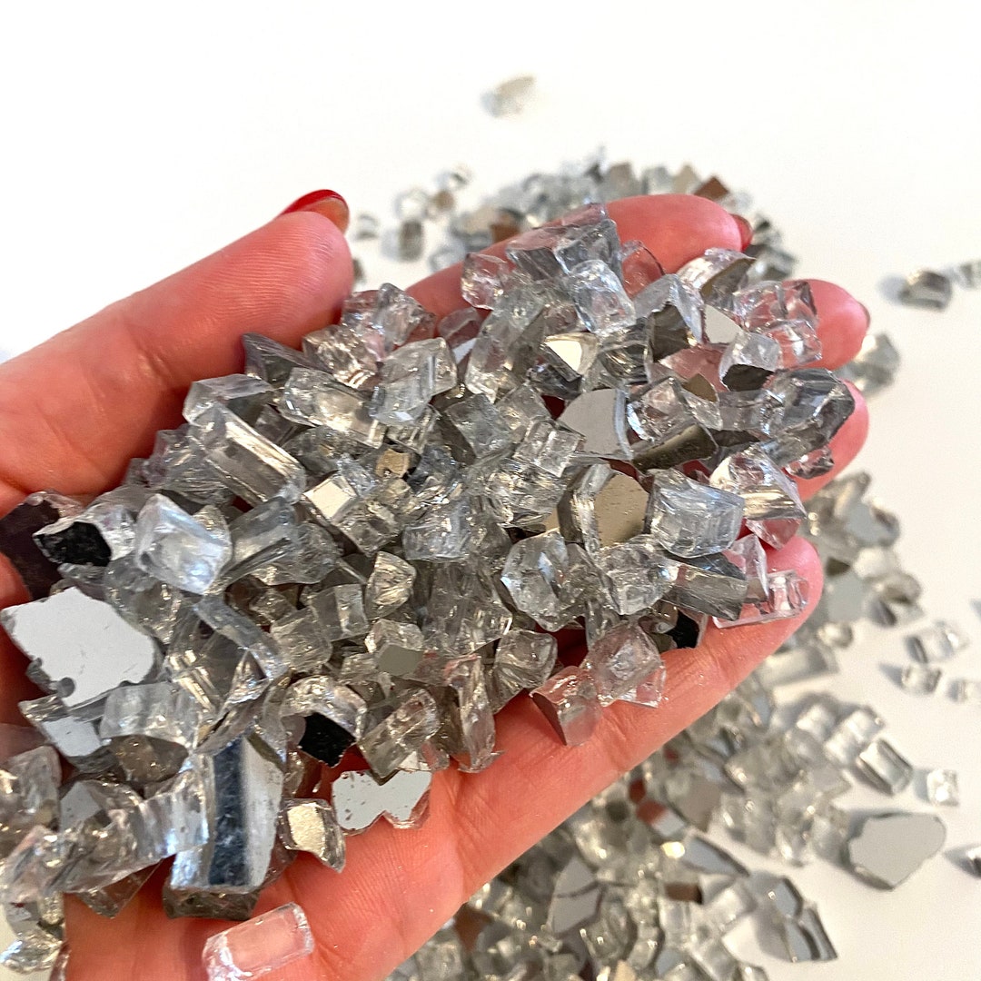 MIRROR SPARKLE, Reflective Fire Glass, Tempered Glass, Crushed Glass ...