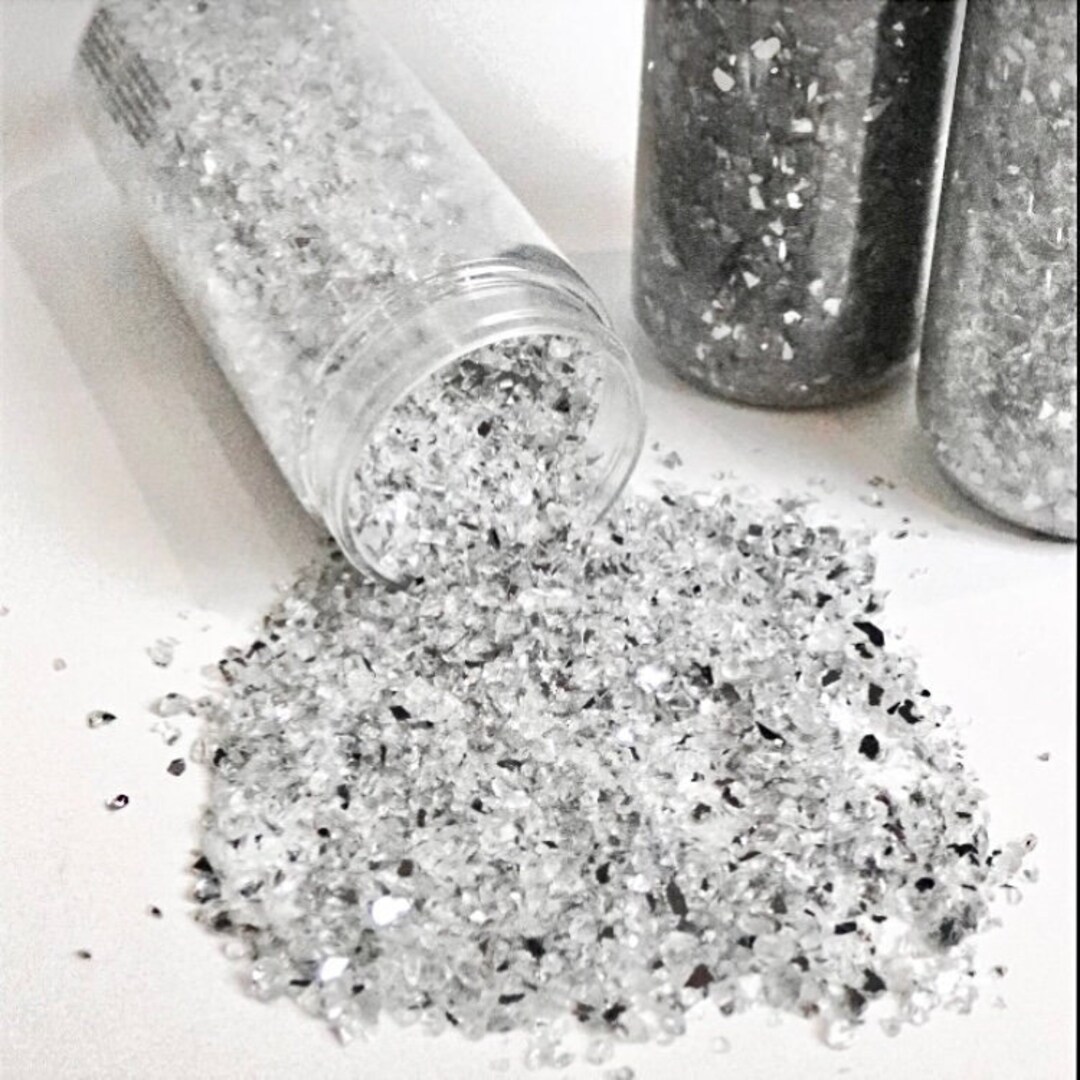 Clear Mirrored Glass Stones, High Quality Granulated Crushed Chunks, 1 ...