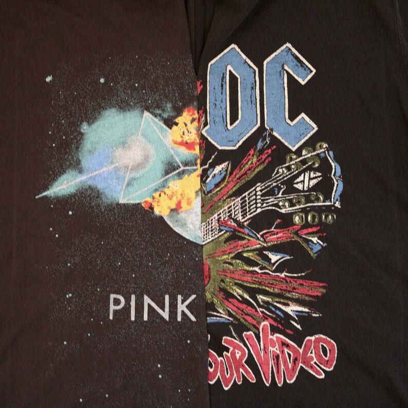 Grunge Tee, Vintage T Shirt, Custom Shirts, Upcycled Spliced Band Tee ...