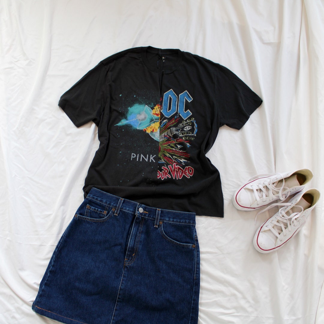 Grunge Tee, Vintage T Shirt, Custom Shirts, Upcycled Spliced Band Tee ...
