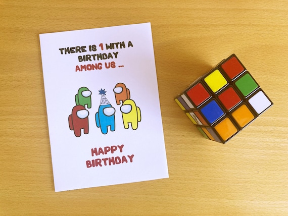 Printable Among Us Birthday Card Instant Download Among Us | Etsy