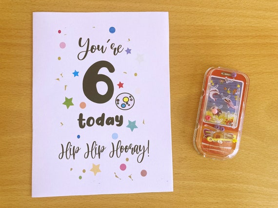 Printable 6th Birthday Card 6th Birthday 6 Today 6 Years | Etsy