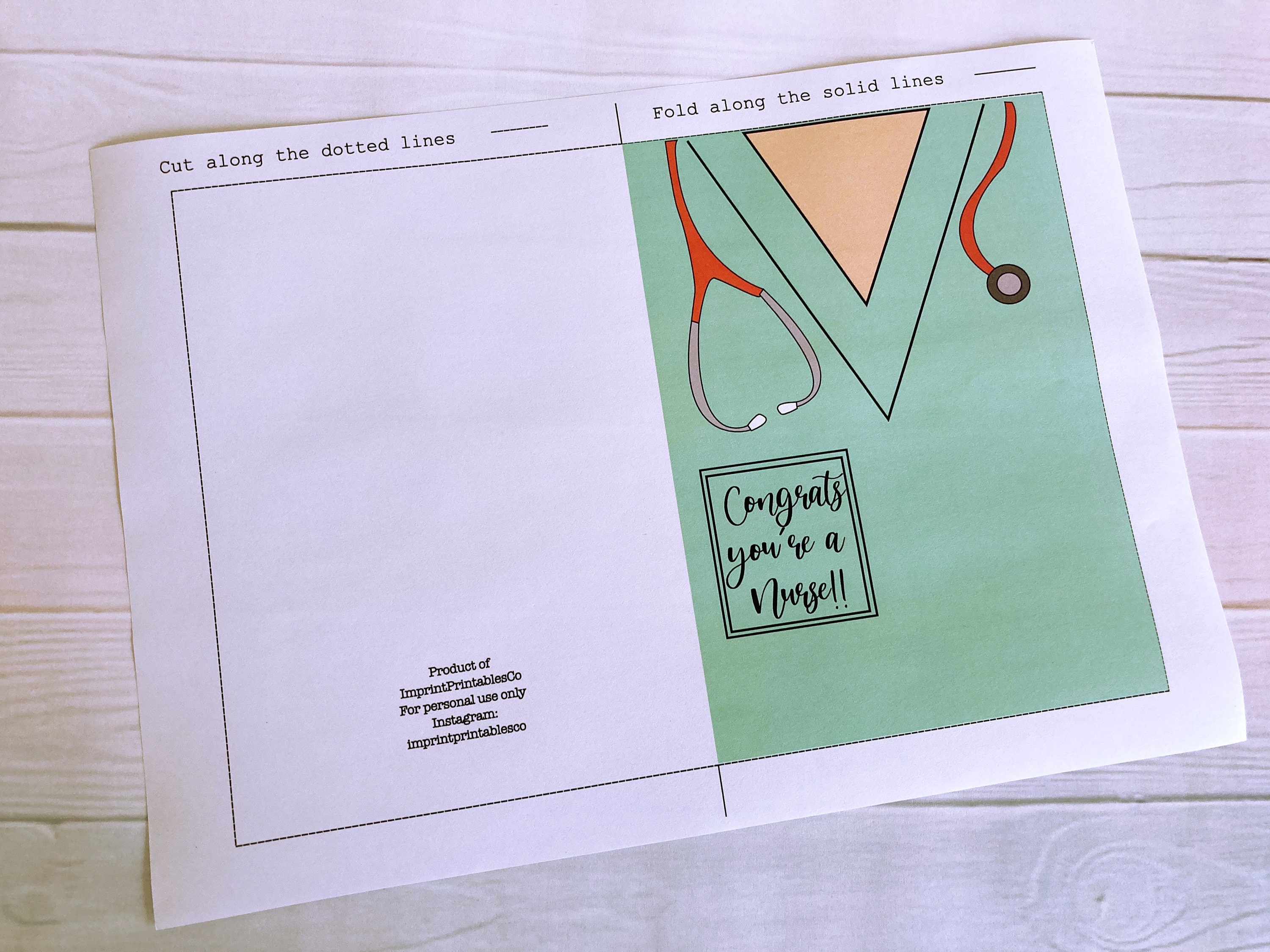 Nurse Graduation Card Printable, Printable Nursing Graduate Card, Cute ...