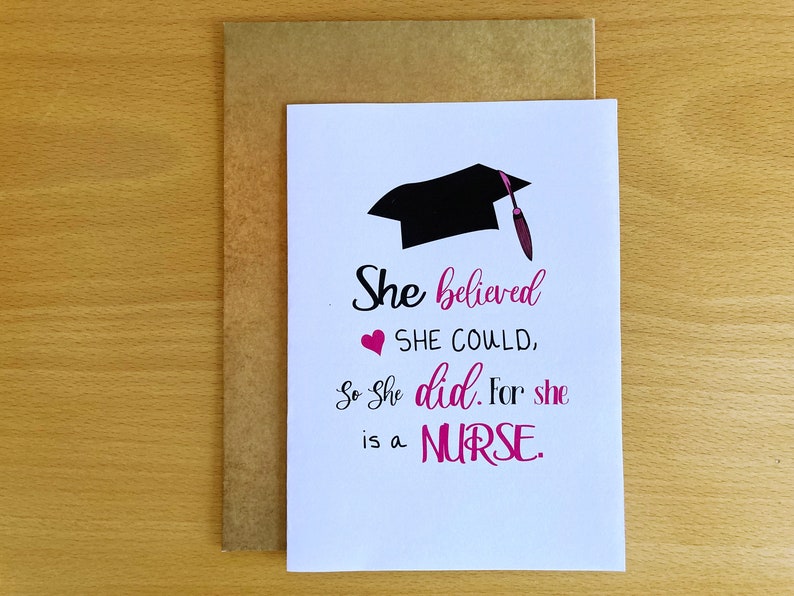 Printable Nurse Graduation Card, Nurse Graduation, Nursing Student, She ...