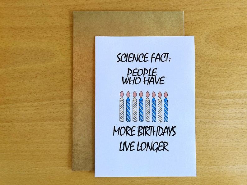 Printable Science Birthday Card, Geeky Birthday Card, Science Fact Card ...