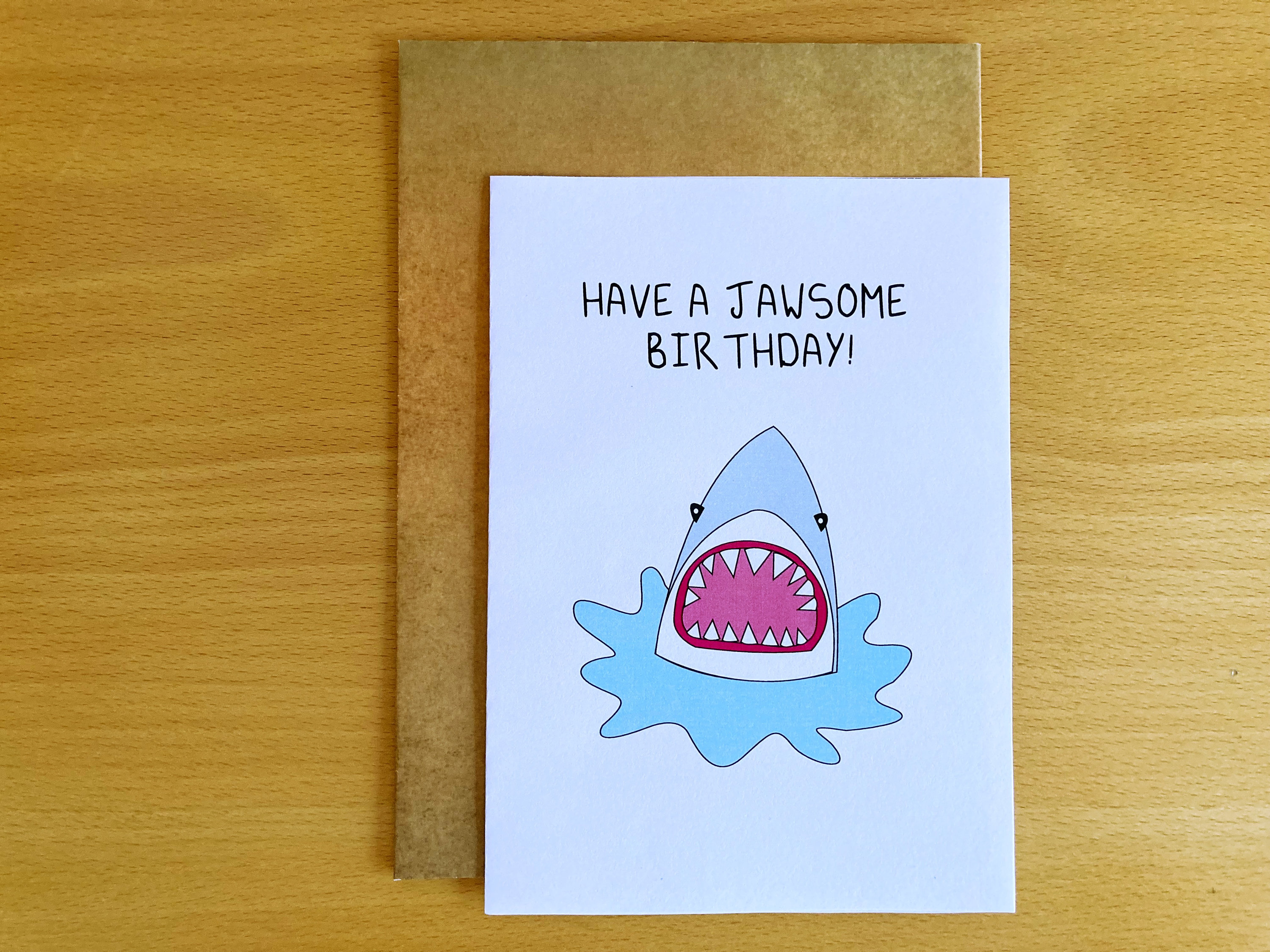 Printable Teen Birthday Card, Jawsome Birthday, Tween Birthday Card ...