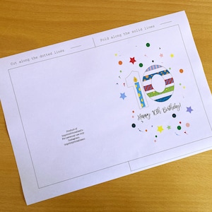 Printable 10th Birthday Card, 10th Birthday Card, Instant Download ...