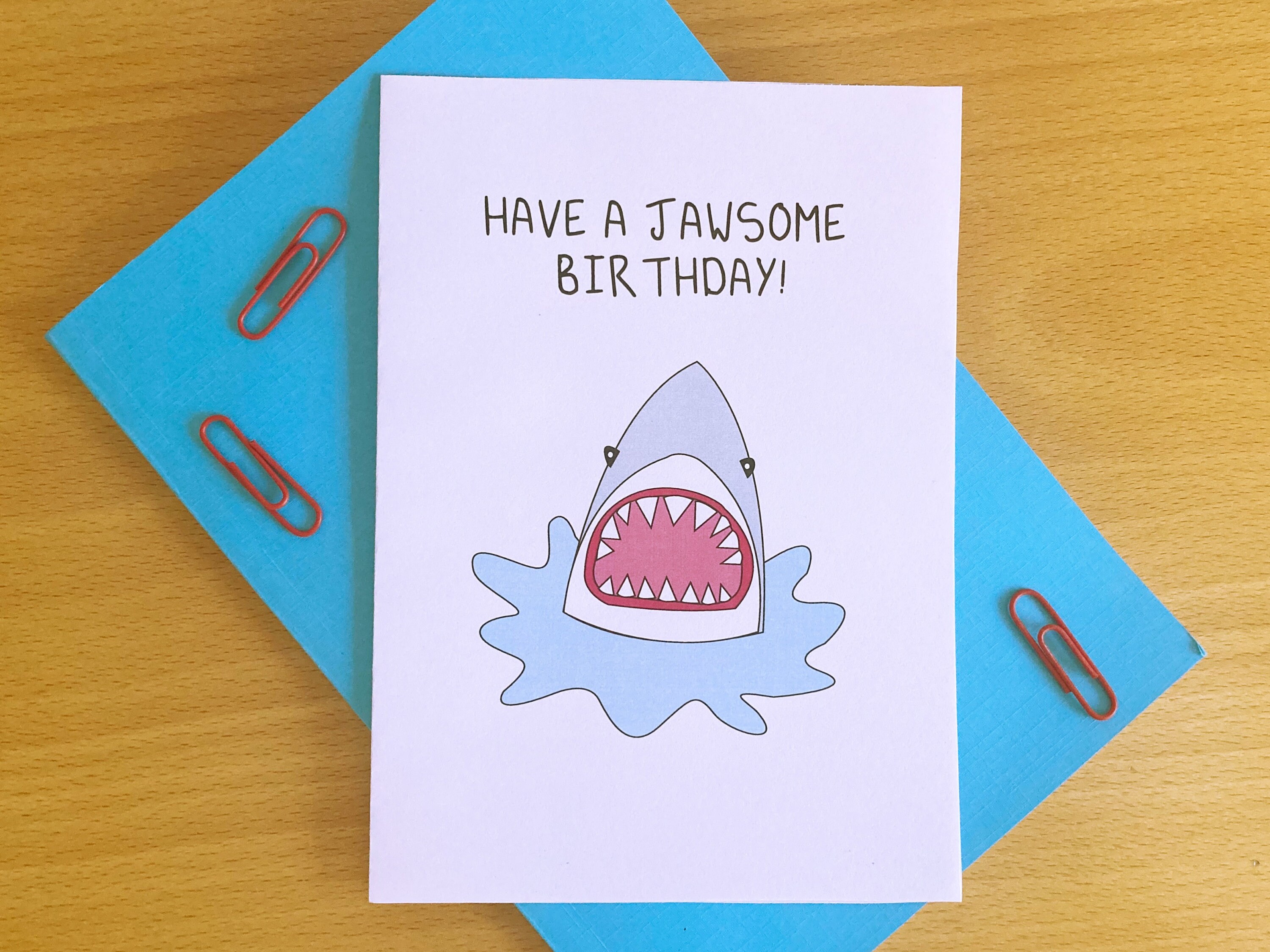 Printable Teen Birthday Card, Jawsome Birthday, Tween Birthday Card ...