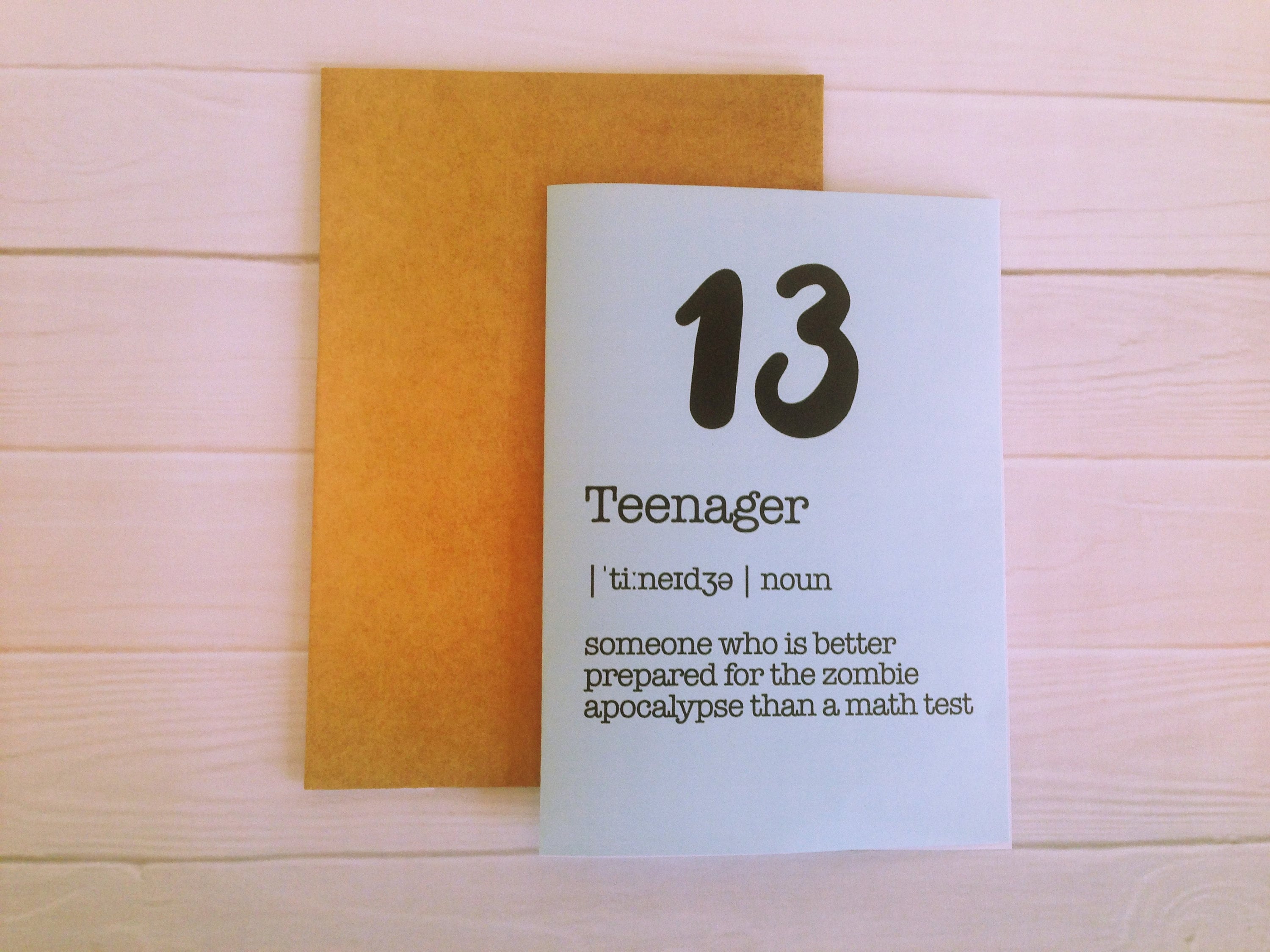 Printable Birthday Card, 13th Birthday Card, Teenager Birthday Card ...