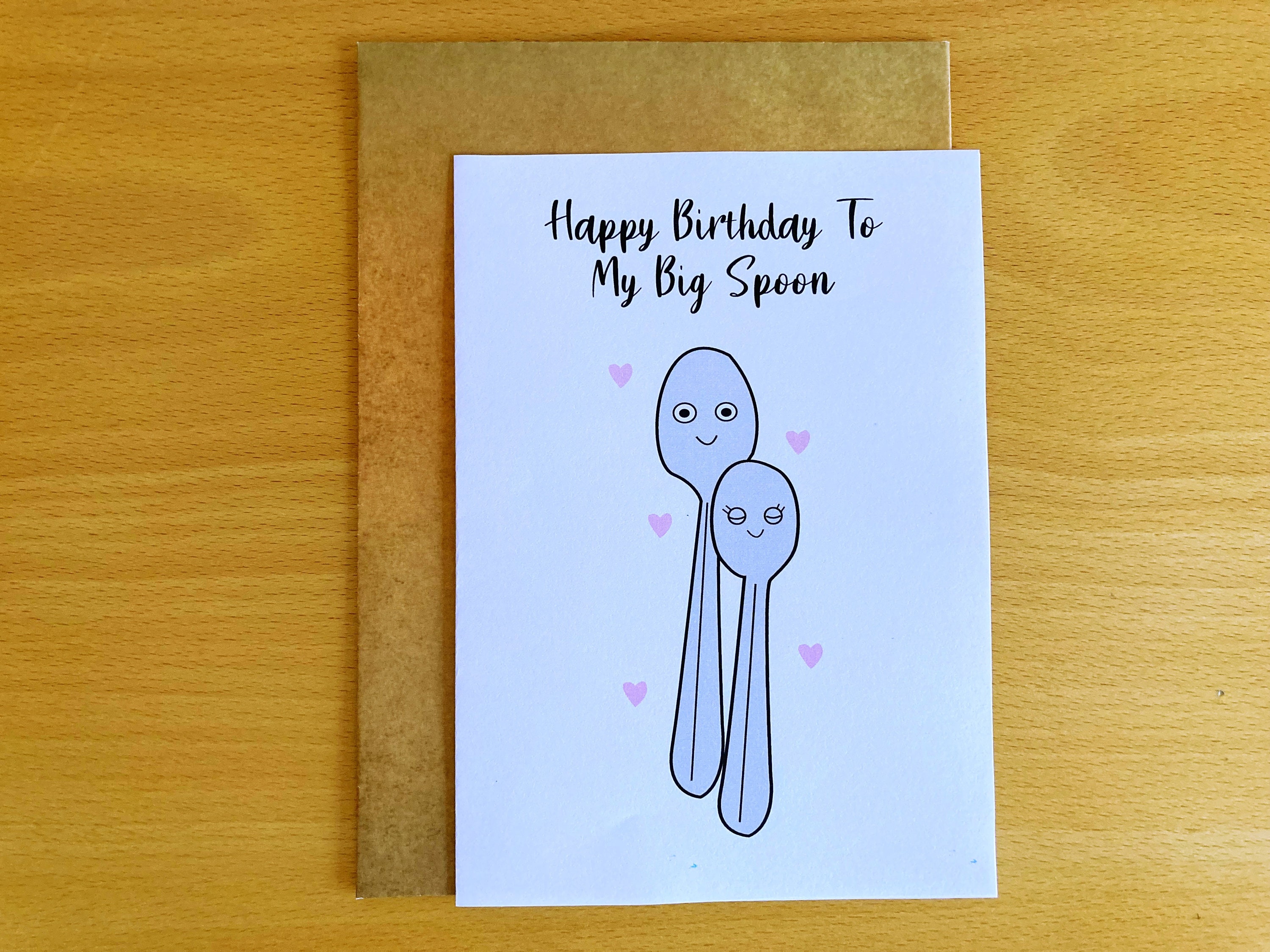 Printable Boyfriend Birthday Card, Girlfriend Birthday Card, Big Spoon ...