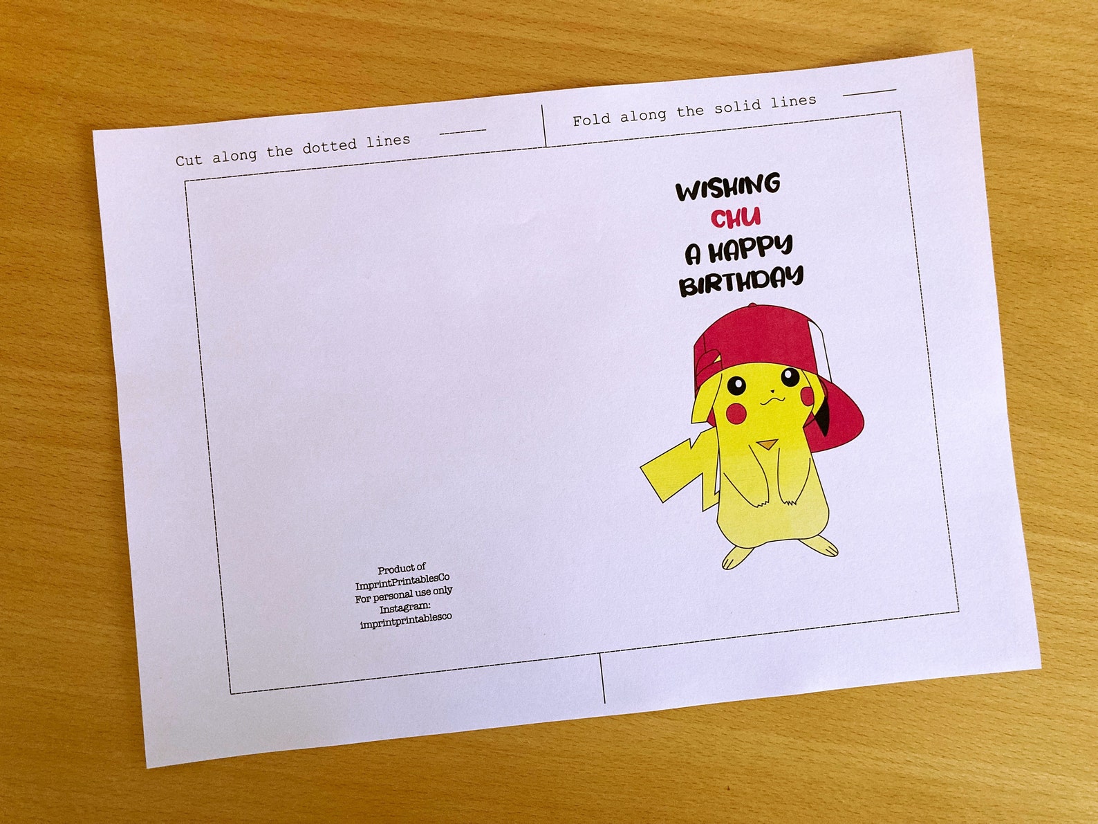 Printable Pikachu Birthday Card, Kids Birthday Card, Teen Birthday Card ...