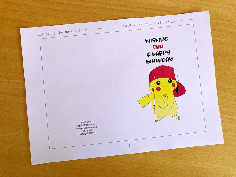 Printable Pikachu Birthday Card, Kids Birthday Card, Teen Birthday Card ...