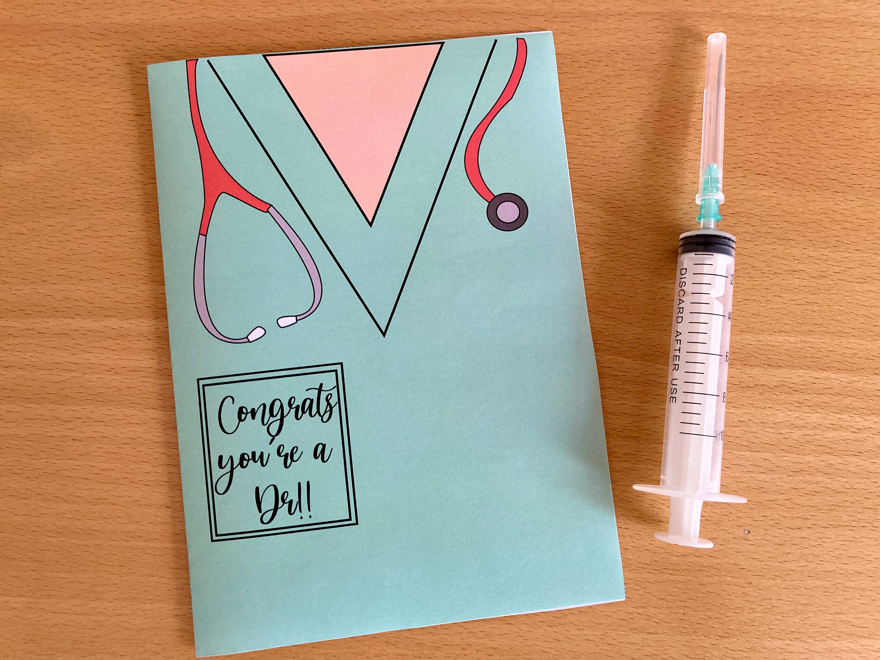 Printable Dr Graduation Card, Dr Graduation Card, Scrubs and ...