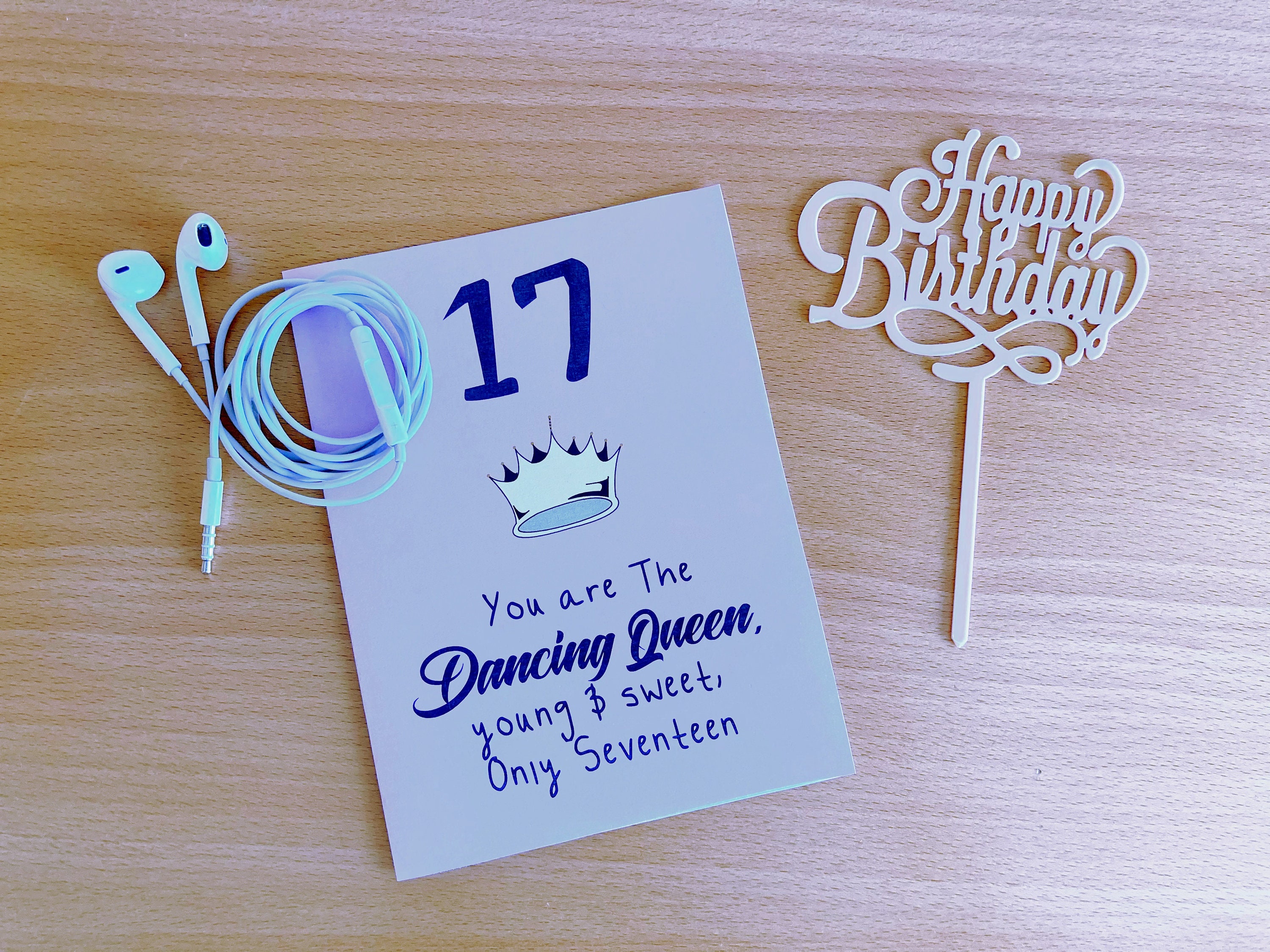 Printable 17th Birthday Card, 17 Dancing Queen, Cute 17th Card, Pink ...