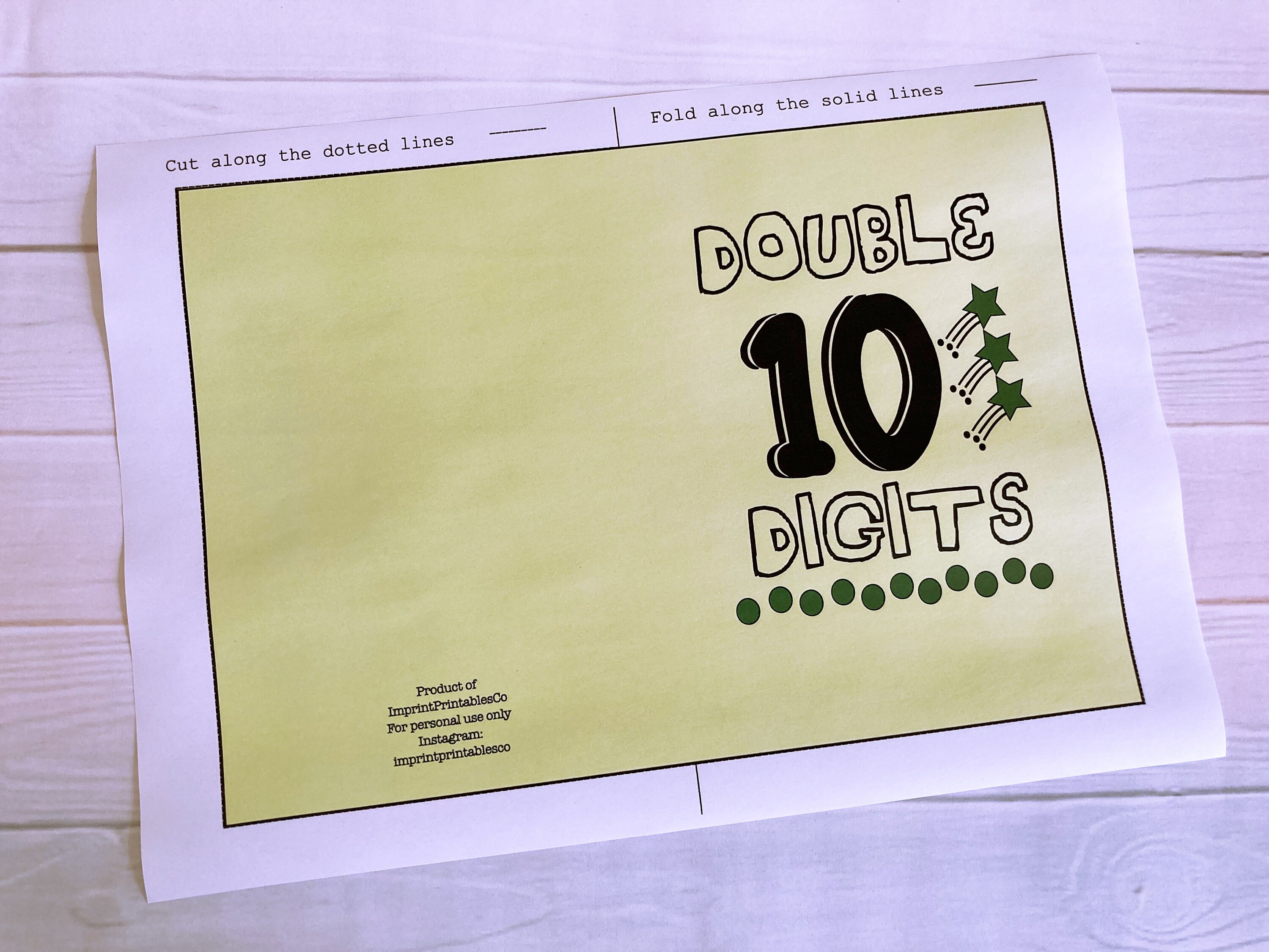 Printable 10th Birthday Card, 10th Birthday Card, Double Digits, Kids ...