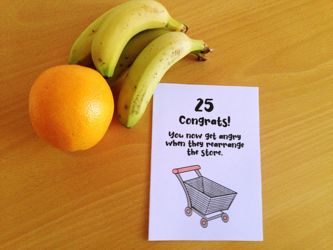 Printable 25th Birthday Card, 25th Birthday Card, Funny Birthday Card ...