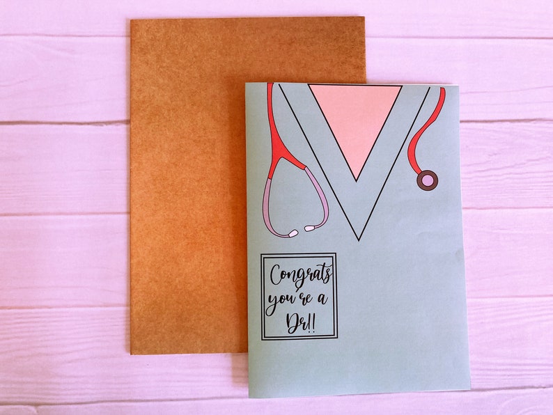 Printable Dr Graduation Card, Dr Graduation Card, Scrubs and ...