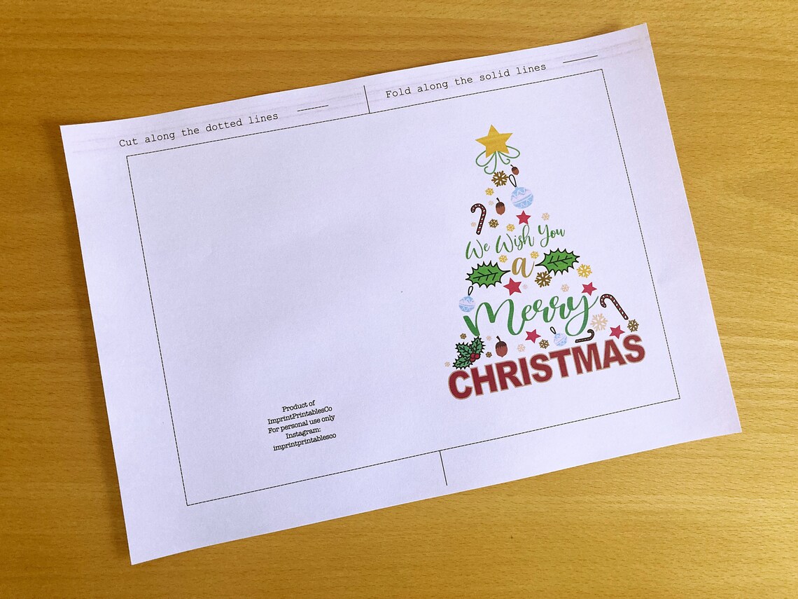 Printable Christmas Card, Merry Christmas, Holiday Greetings, Instant ...