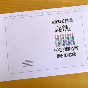 Printable Science Birthday Card, Geeky Birthday Card, Science Fact Card ...