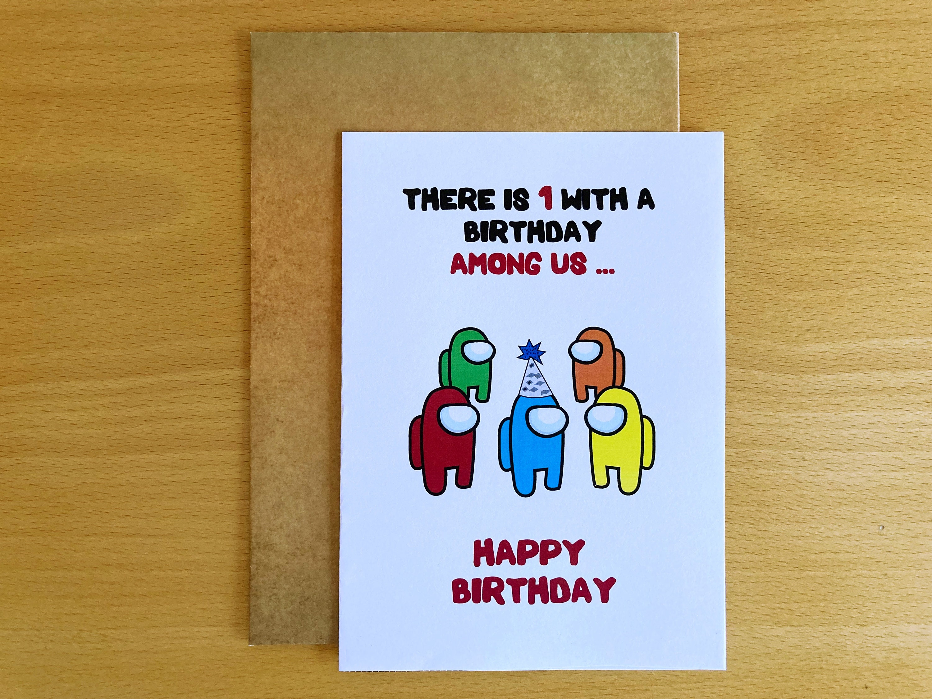 Printable Among Us Birthday Card, Instant Download, Among Us Birthday ...