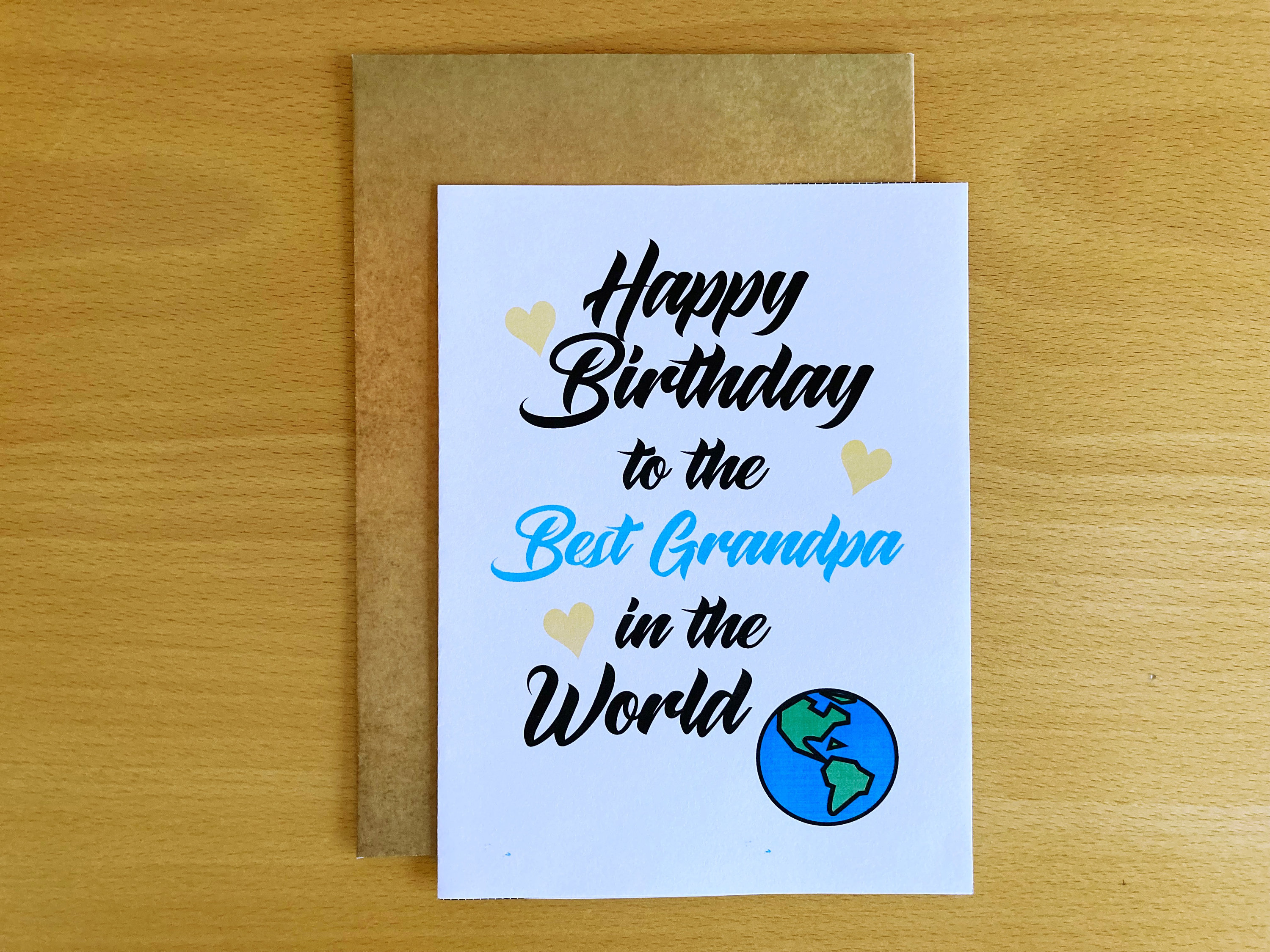 Printable Grandpa Birthday Card, Grandfather Birthday Card, Best ...