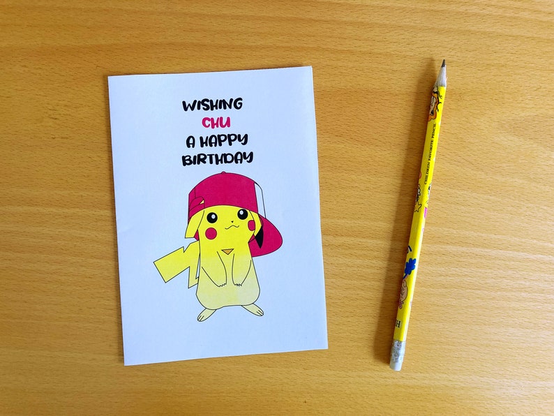 Printable Pikachu Birthday Card, Kids Birthday Card, Teen Birthday Card ...