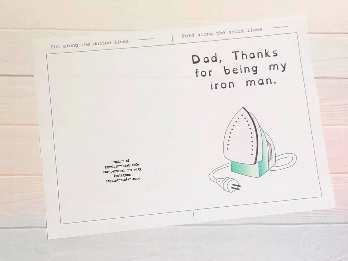 Printable Father's Day Card, Dad Card, Dad Appreciation Card, Fathers ...