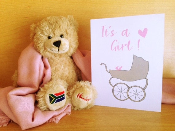 Printable New Baby Girl Card Pink Baby Card Baby Celebration | Etsy