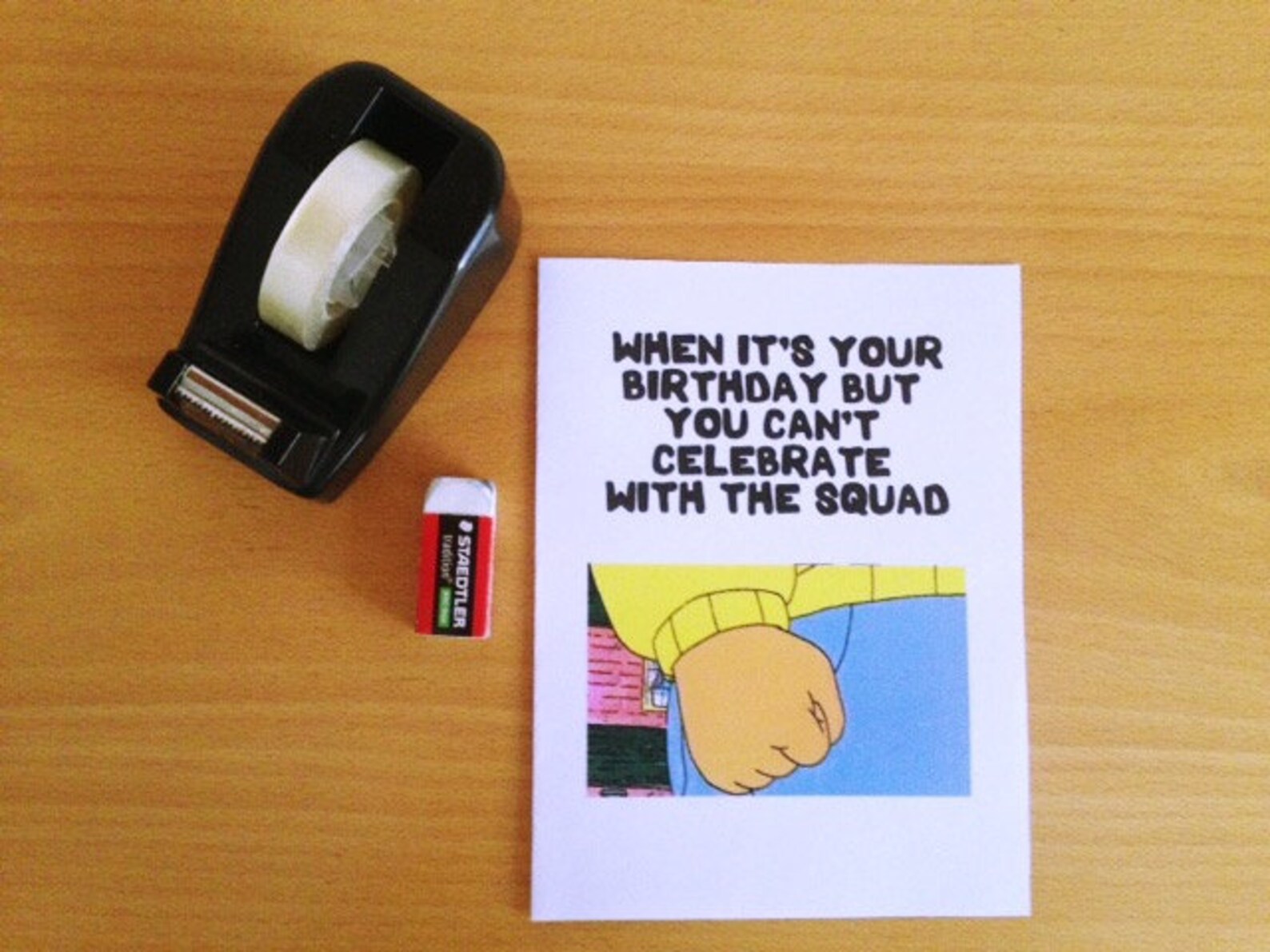 Printable Birthday Card, Meme Birthday Card, Arthur Fist Meme, Can't ...