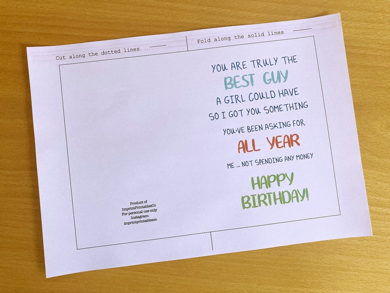 Printable Boyfriend Birthday Card, Funny Boyfriend Birthday Card ...