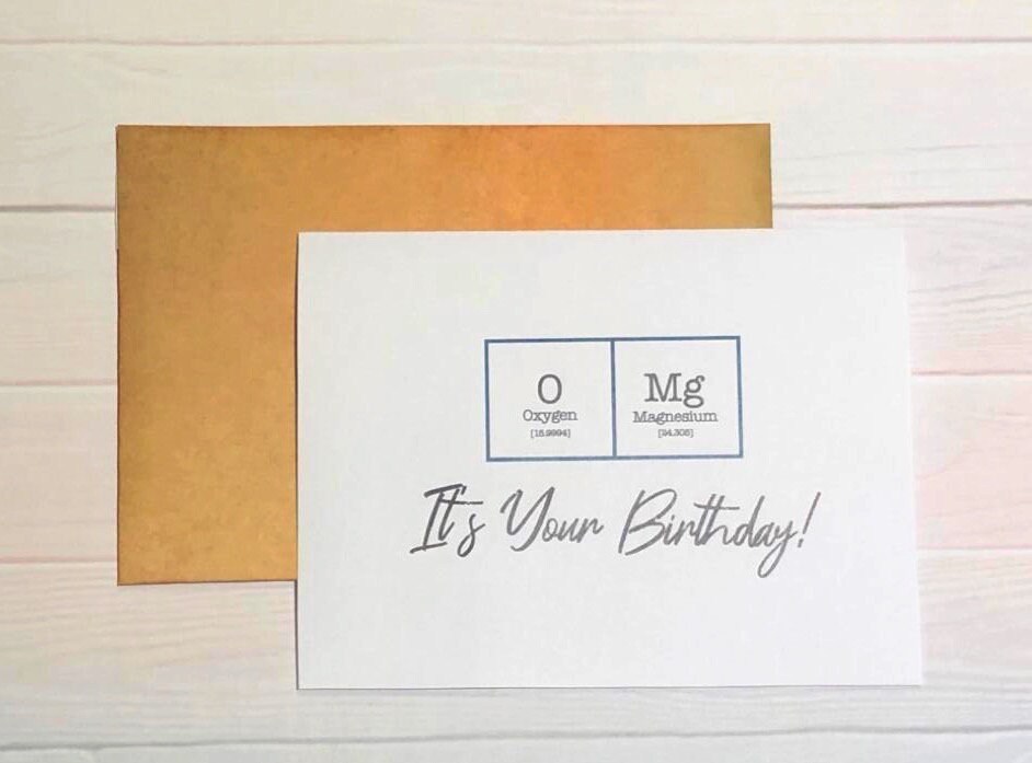 Printable Geeky Birthday Card, Science Birthday Card, OMG Card ...