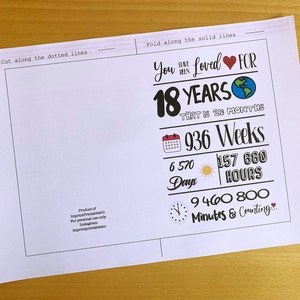 Printable 18th Birthday Card, 18th Birthday, Loved for 18 Years ...