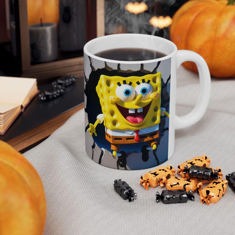 Classic 3D Effect for Spongebob Fans and Cartoon Lovers Spongebob Mug ...