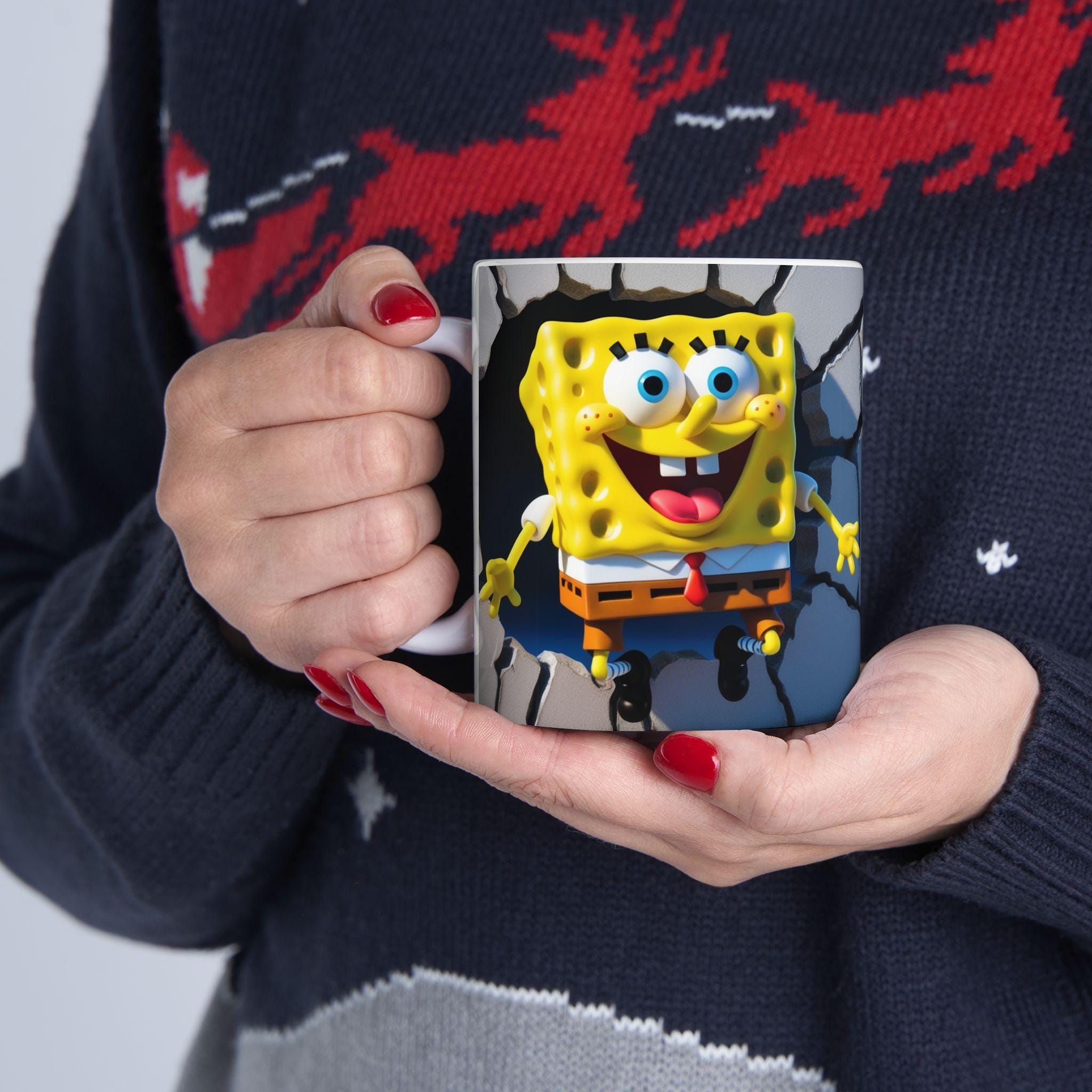 Classic 3D Effect for Spongebob Fans and Cartoon Lovers Spongebob Mug ...