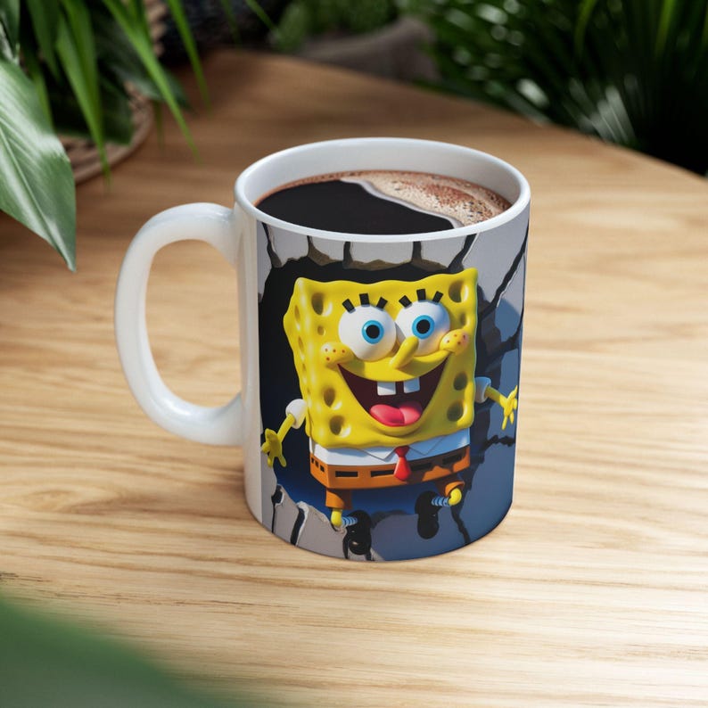 Classic 3D Effect for Spongebob Fans and Cartoon Lovers Spongebob Mug ...